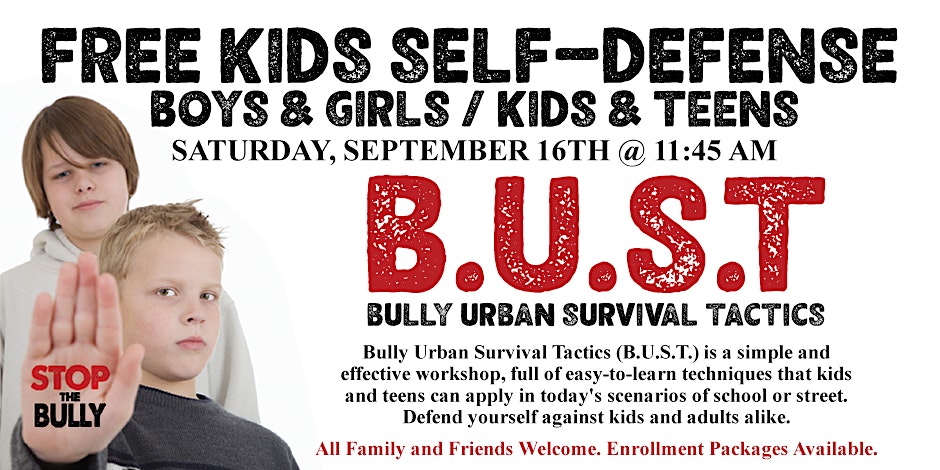 Free Kids Self Defense Classes / Bully Urban Survival Tactics - The San ...
